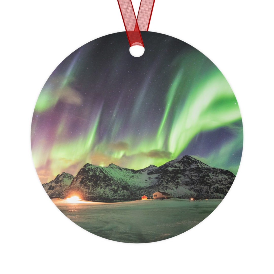 Lofoten Northern Lights Christmas Ornament Norwegian Lofoten Souvenir ...