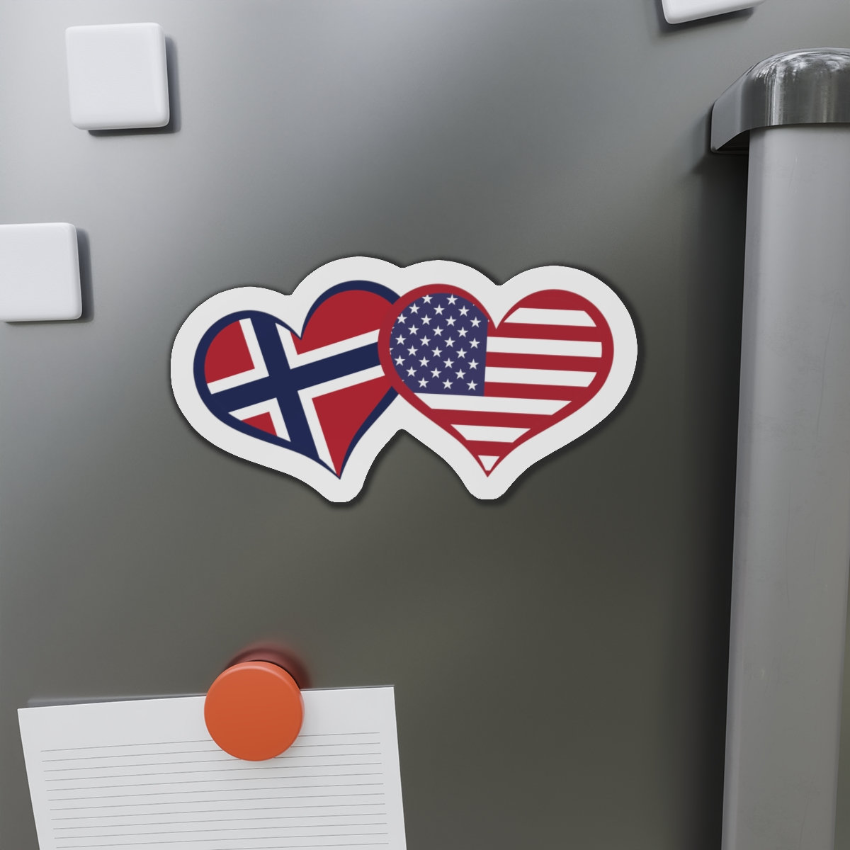 Norwegian American Flag Hearts Magnet Norway Flag Norwegian Magnet ...