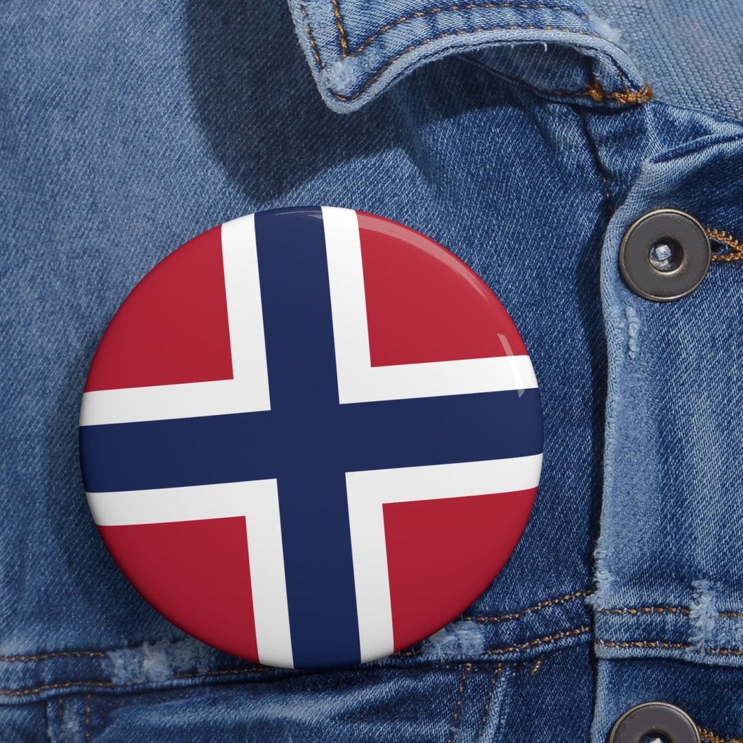 Norway Flag Pin Buttons May 17th Norwegian Constitution Day Norge ...