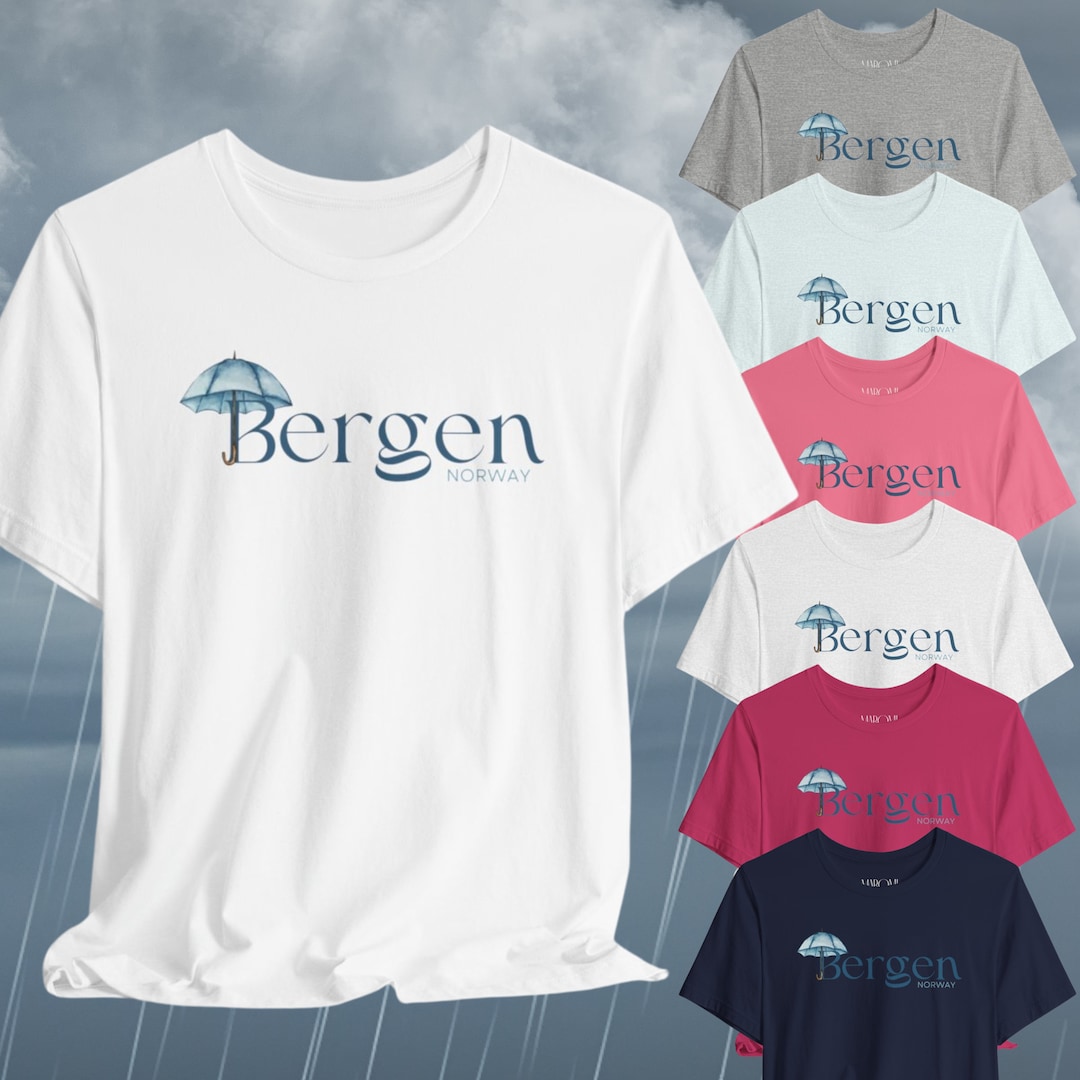 Bergen T-shirt Bergen Norway T-shirt Bergen Souvenir Norway Gift Bergen ...
