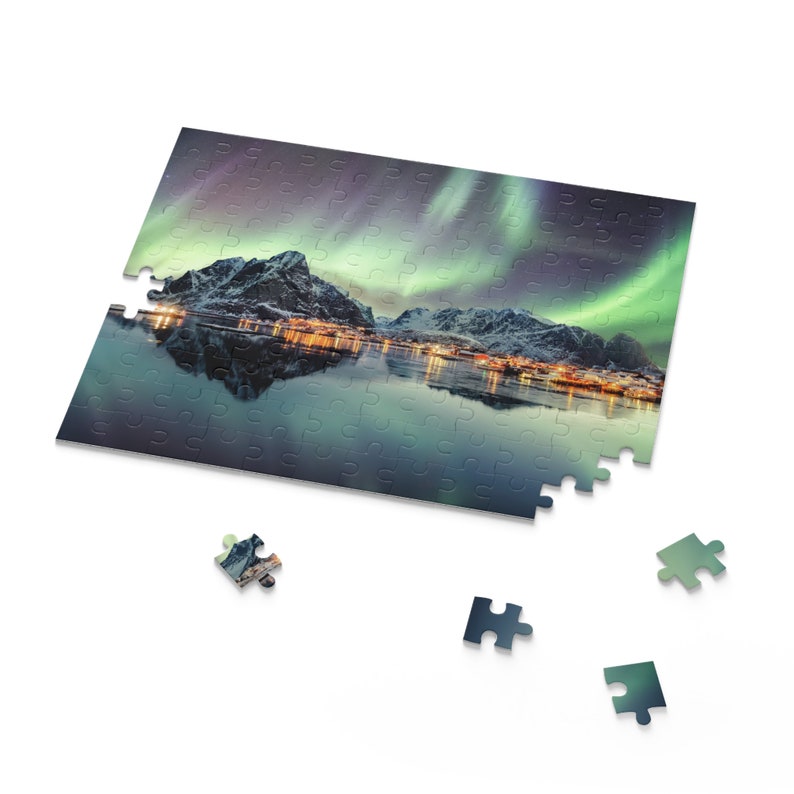 Aurora Borealis Jigsaw Puzzle Lofoten Norway Puzzle Northern Lights ...