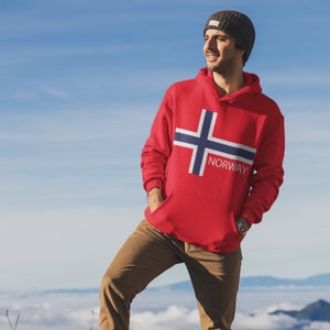 Norwegian Flag Hoodie Norway Pride Scandinavian Heritage Sweatshirt ...