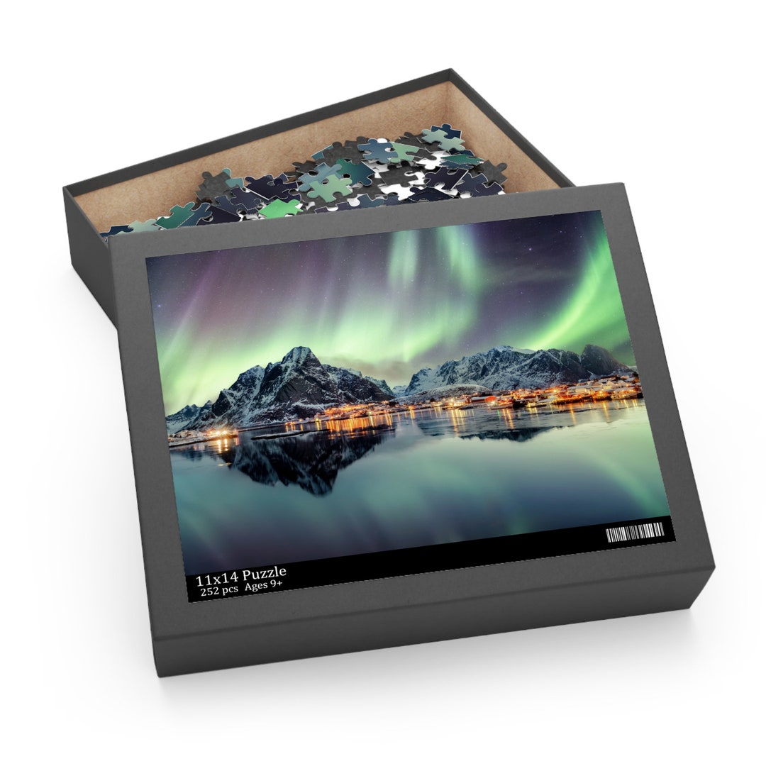 Aurora Borealis Jigsaw Puzzle Lofoten Norway Puzzle Northern Lights ...