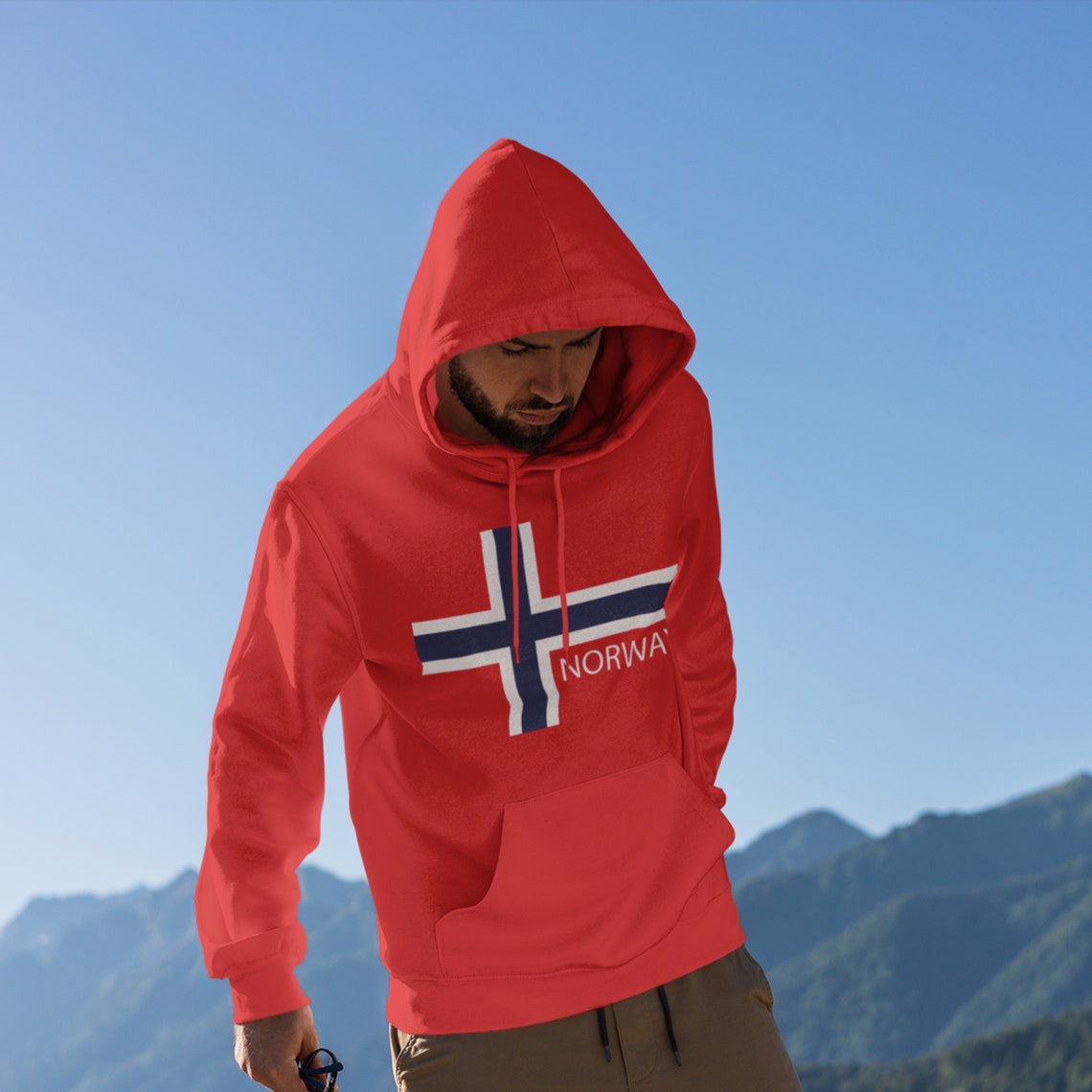 Norwegian Flag Hoodie Norway Pride Scandinavian Heritage Sweatshirt ...