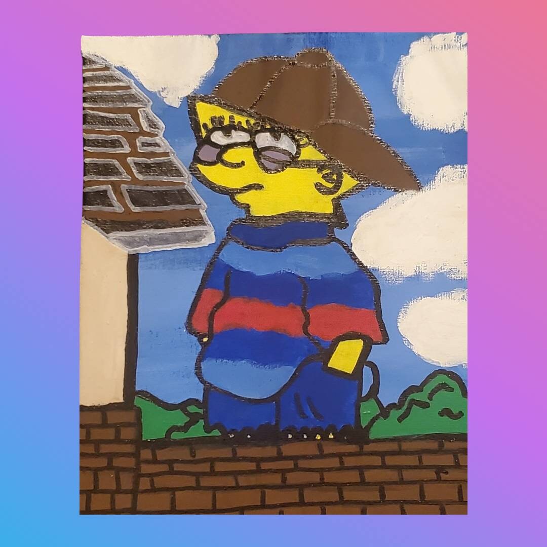The Simpsons Hippie Lisa 8x10 Painting. Canvas Wall Art. Lisa - Etsy