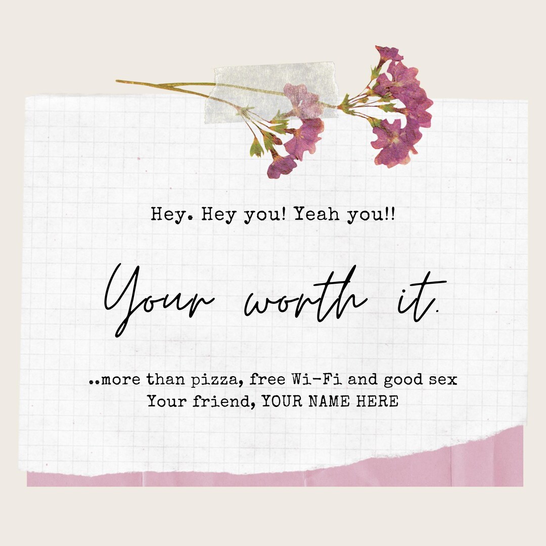 Editable Printable Friendship Note – “you’re Worth It” | Best Friend ...