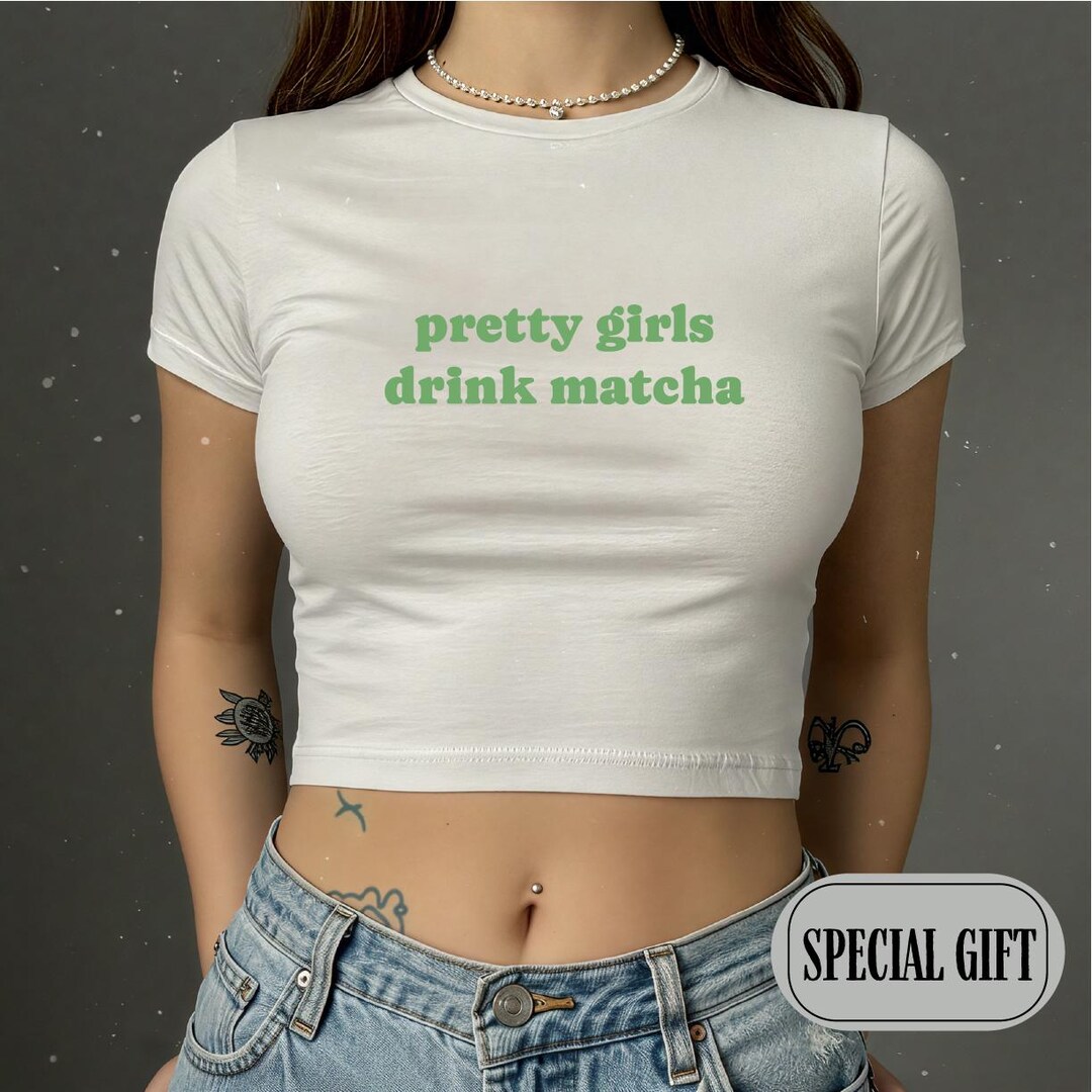 Matcha Green Orchid Baby Tee, Matcha Latte Baby Tee, Pretty Girls Drink ...