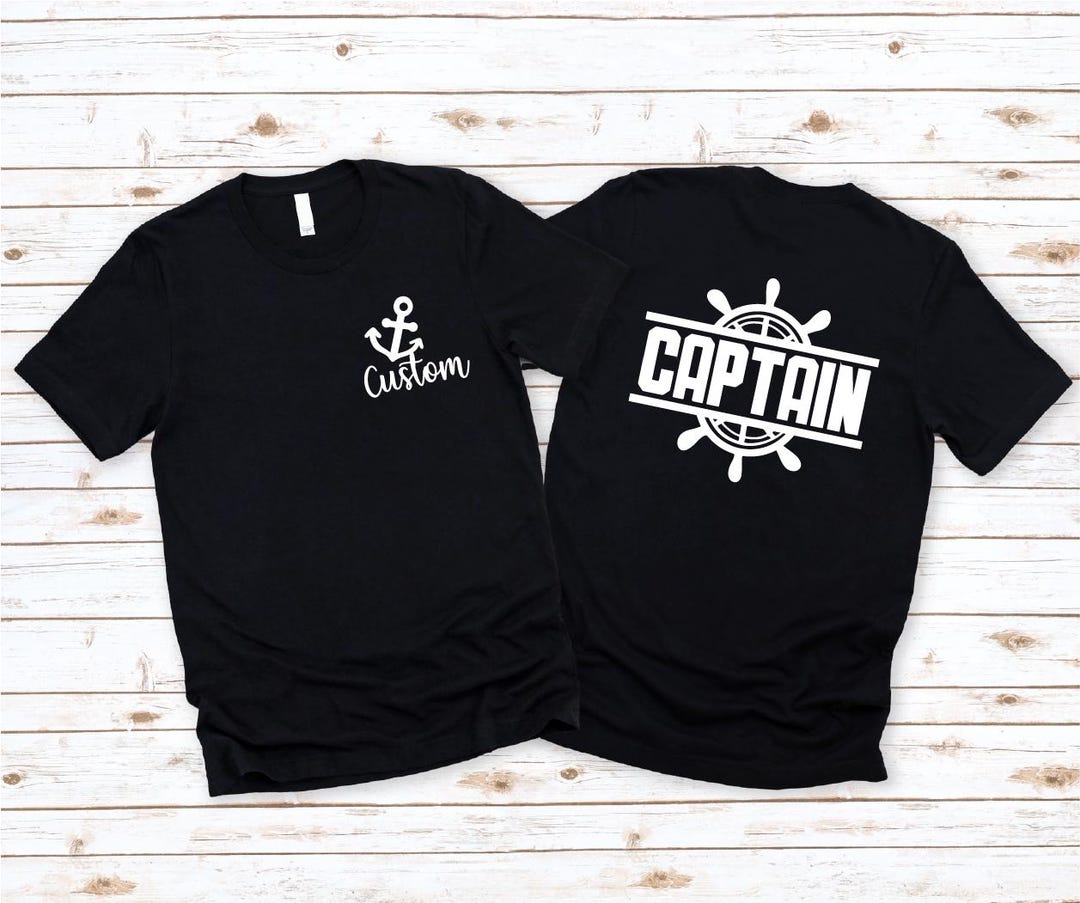 Personalized Boat Captain T Shirt, Custom Name Captain Shirt, Pocket ...