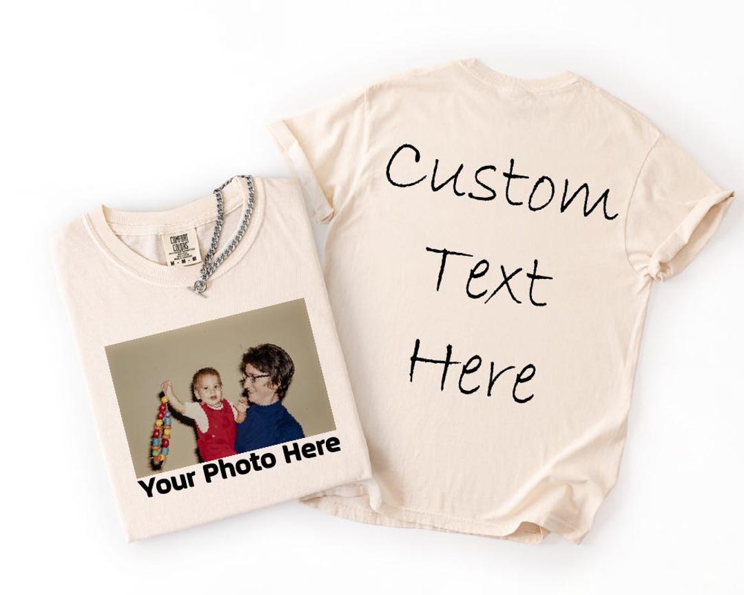 Customized Shirt With Front & Back Design, Personalised Picture Image ...