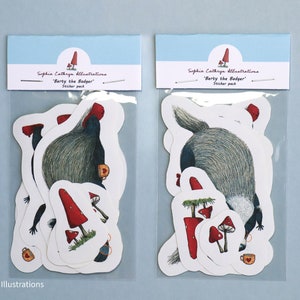 Cute Badger Sticker Set - 8 Pcs - Etsy UK