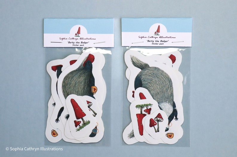 Cute Badger Sticker Set 8 Pcs - Etsy UK