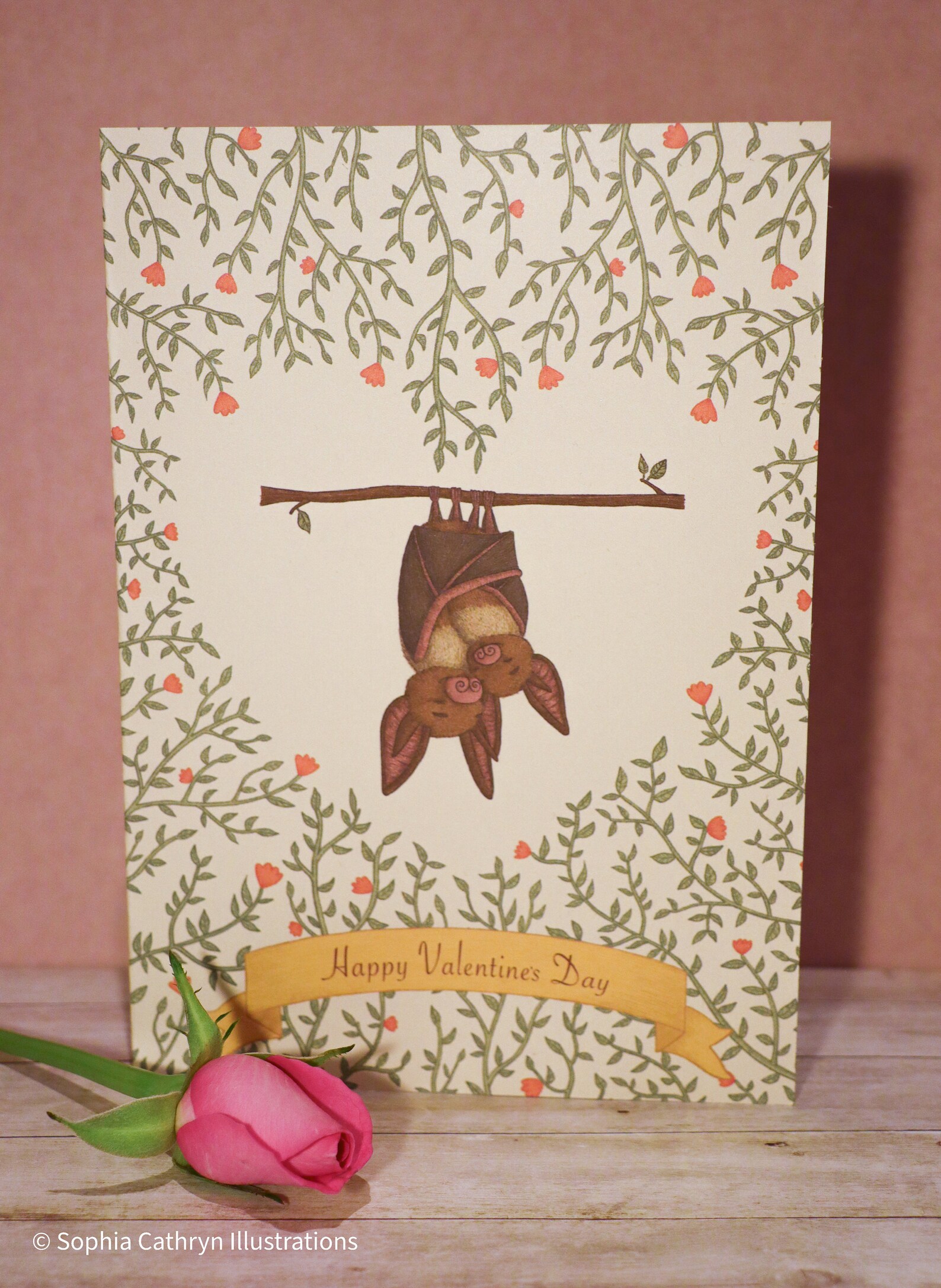 Cute Bat Themed Valentines Day Card - Etsy UK