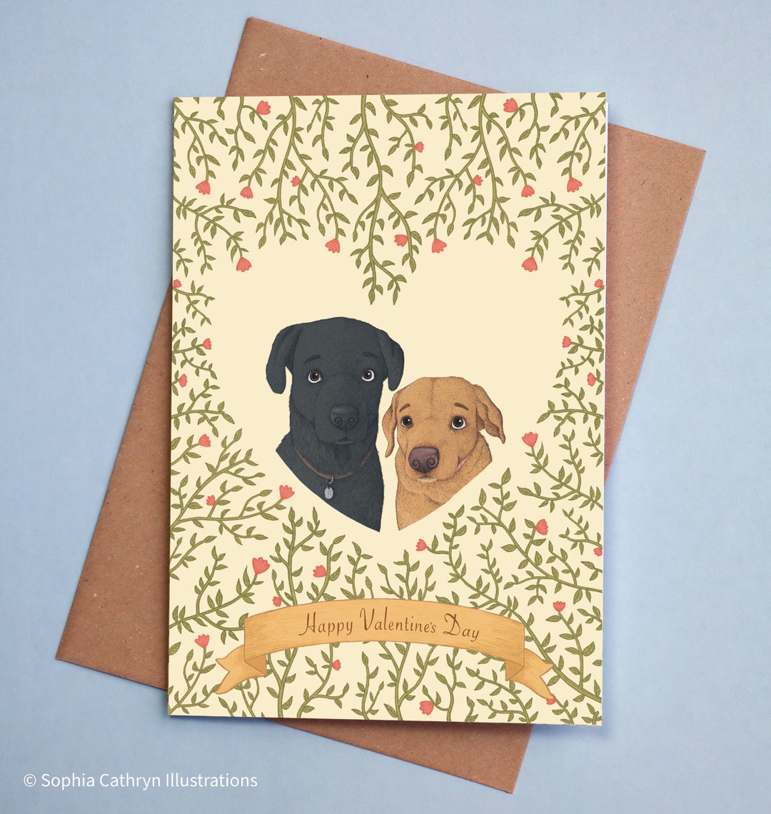 Cute Labrador Valentines Card - Etsy
