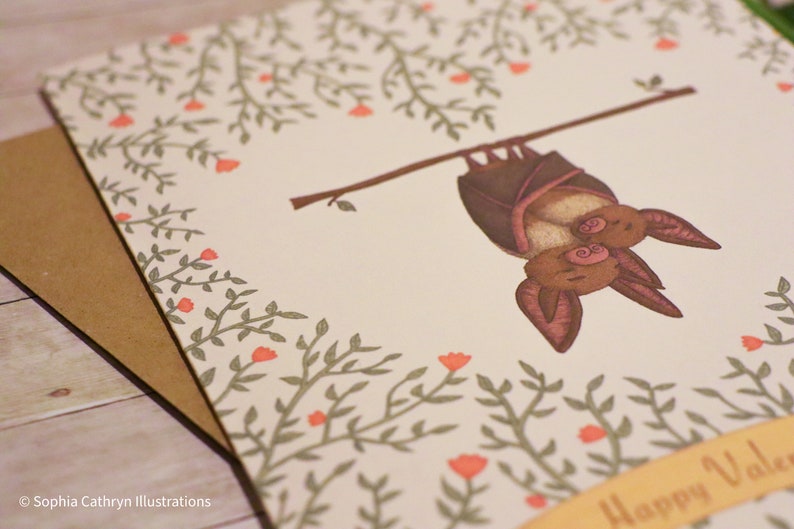Cute Bat Themed Valentines Day Card - Etsy