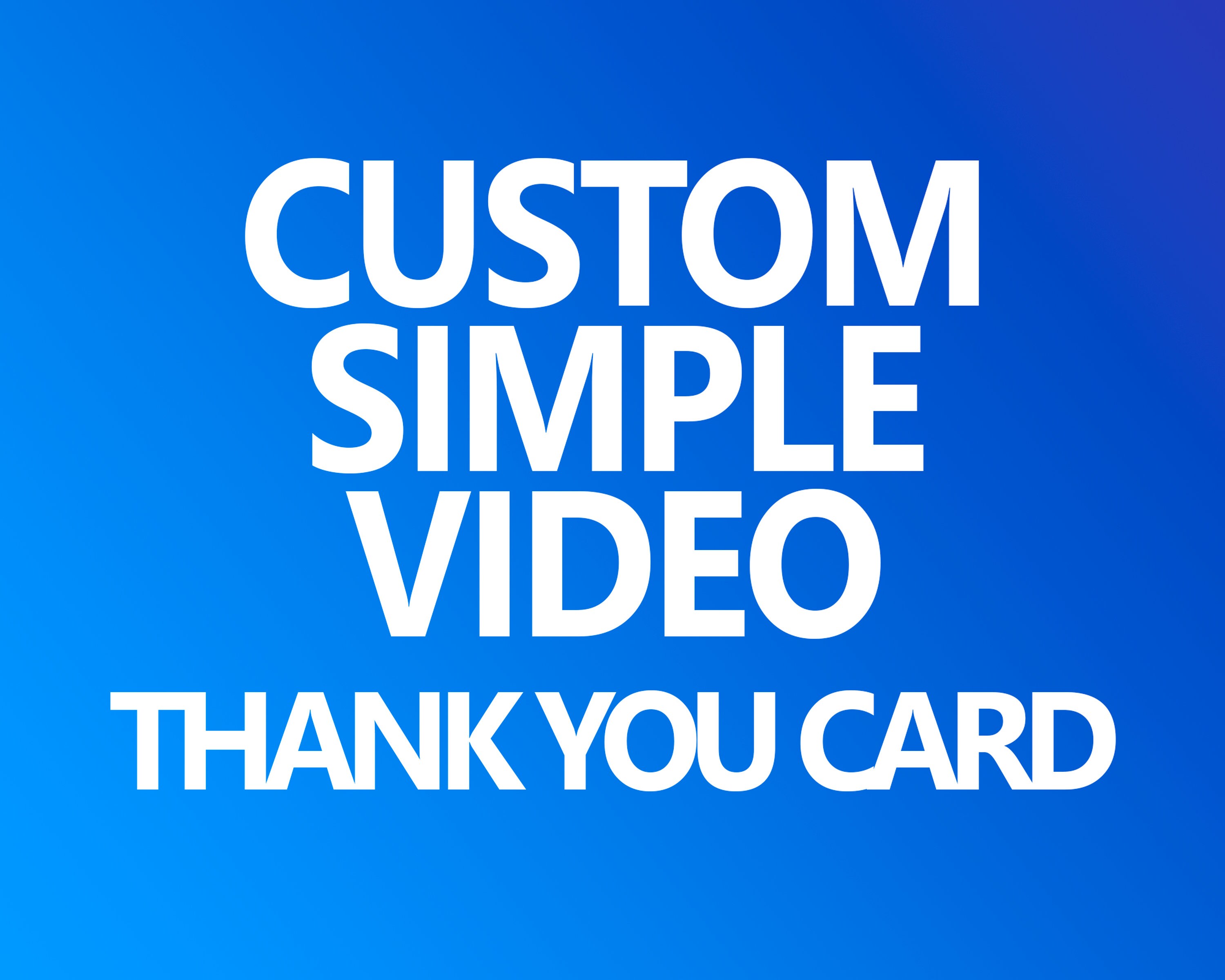 Custom Simple Video Thank You Card | Etsy