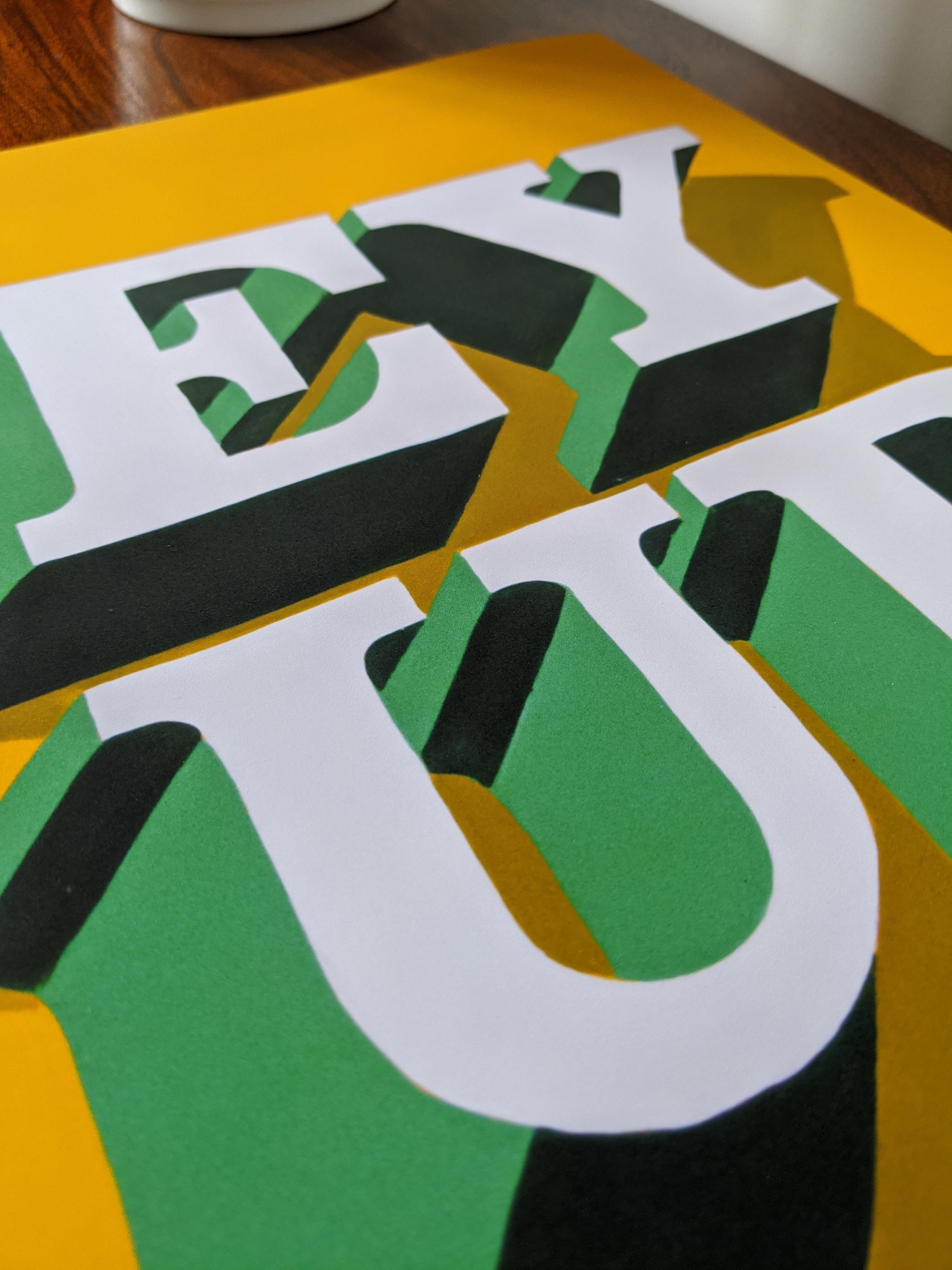 Yorkshire Typography Art Print / Ey UP / A4,A3, Original Signed Poster ...