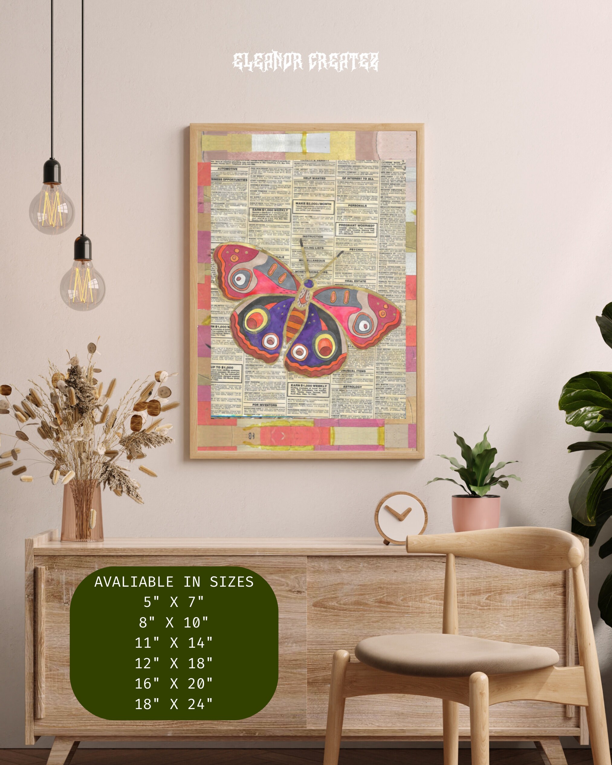 Butterfly Poster, Insect Poster, Vintage Bug Decor, Vintage Bug Poster ...