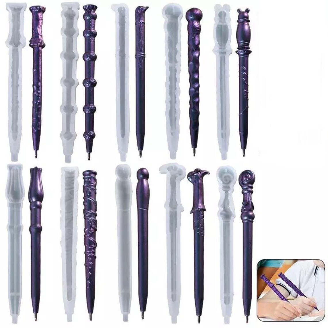 Pen Molds Set 10pcs, Shiny Resin Silicone Molds, Pen Resin Silicone ...