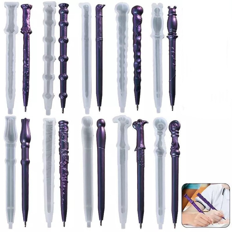Pen Molds Set 10pcs, Shiny Resin Silicone Molds, Pen Resin Silicone ...