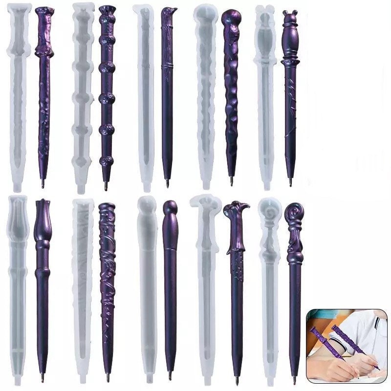Pen Molds Set 10pcs, Shiny Resin Silicone Molds, Pen Resin Silicone ...