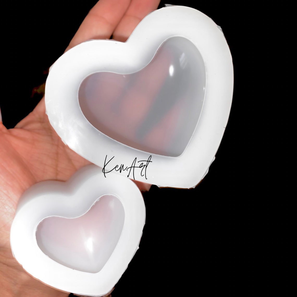 3D Heart Mold For Resin Large Shiny 3D Heart Resin Mold | Etsy