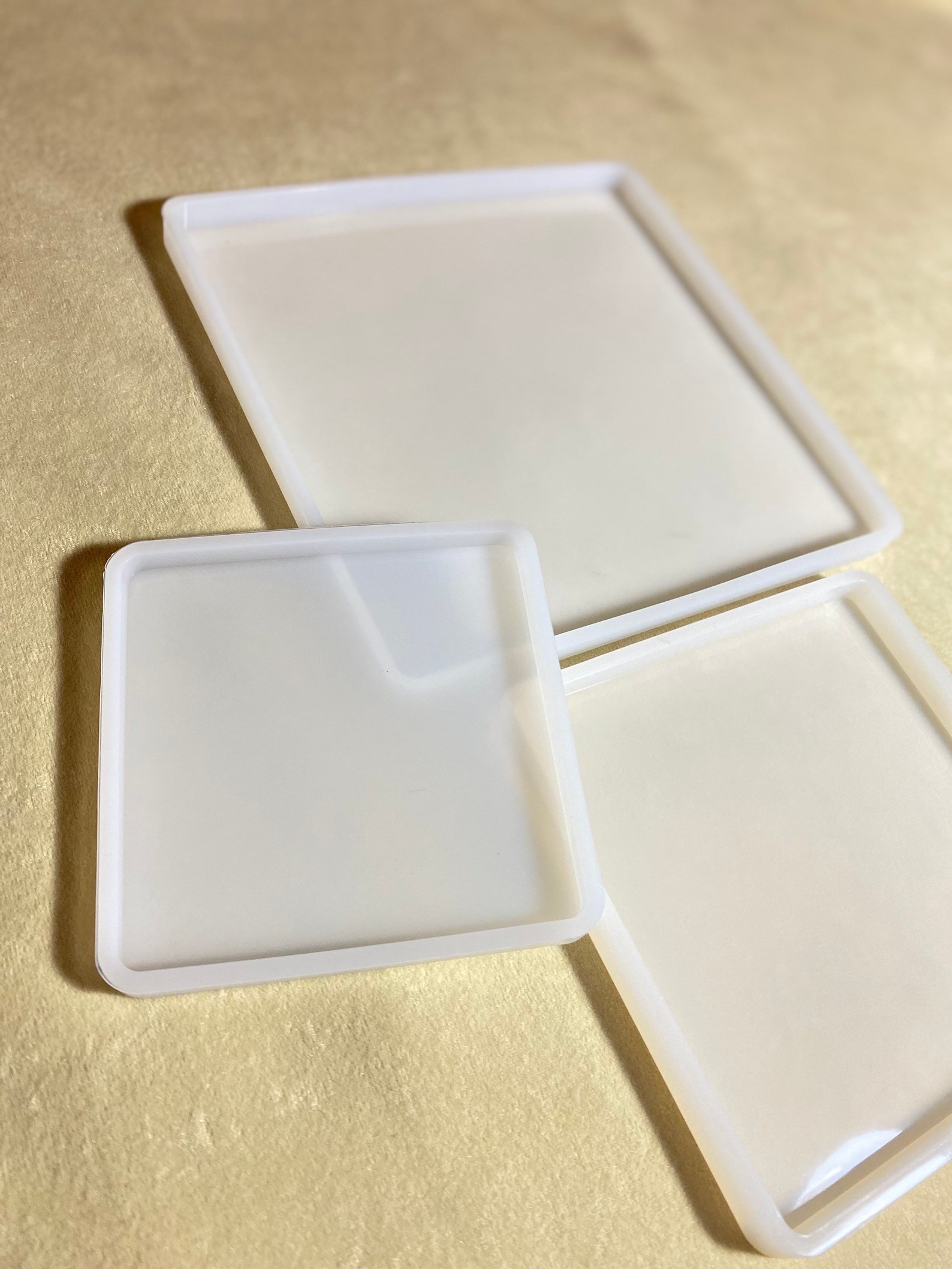 Square Silicone Mold Set for Resin, Large Medium Small, Shiny Resin ...