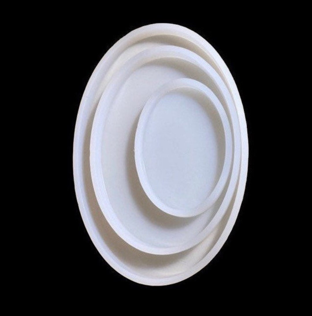 Oval Silicone Mold Set Large Medium Small, Shiny Resin Silicone Molds ...