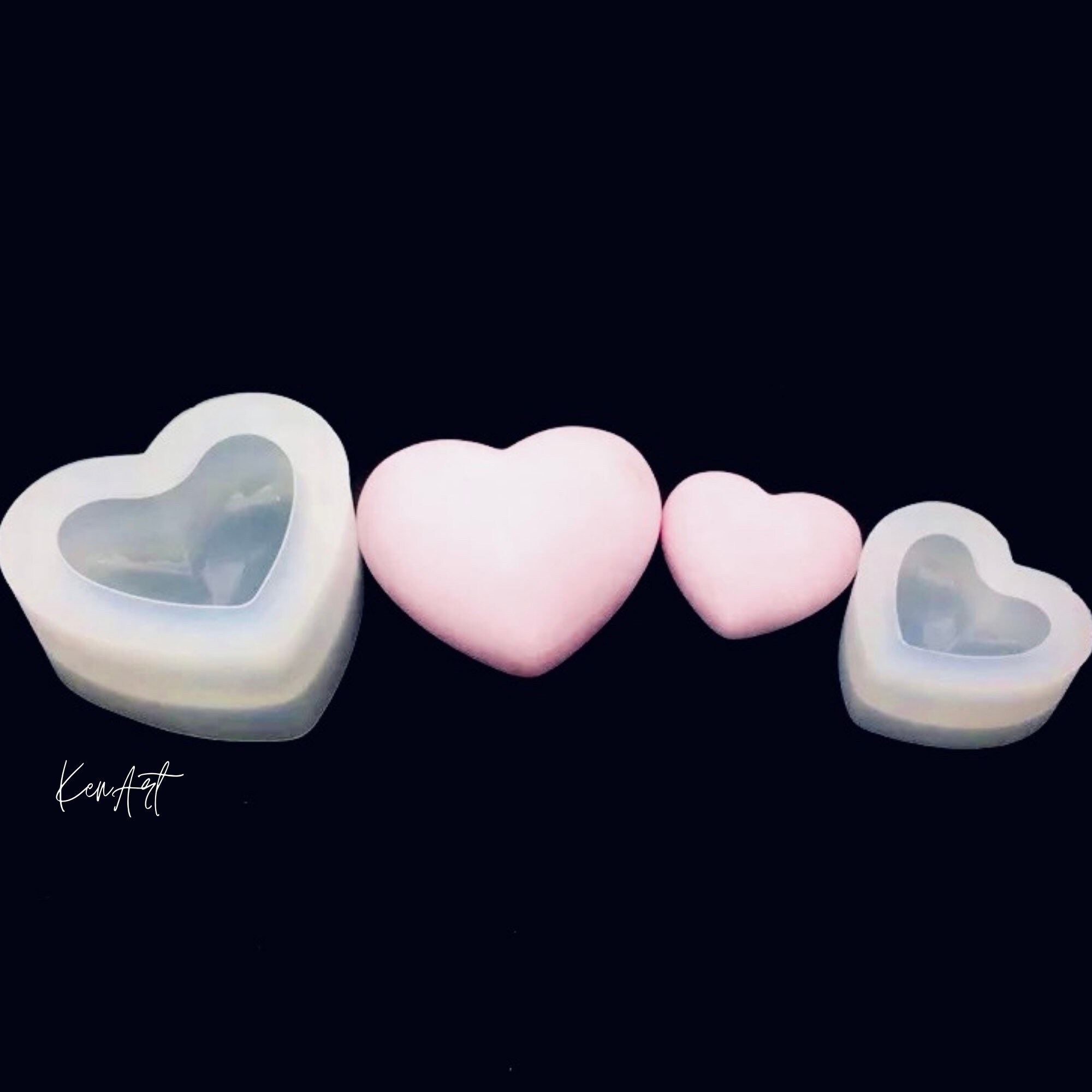 3D Heart Mold For Resin Large Shiny 3D Heart Resin Mold | Etsy