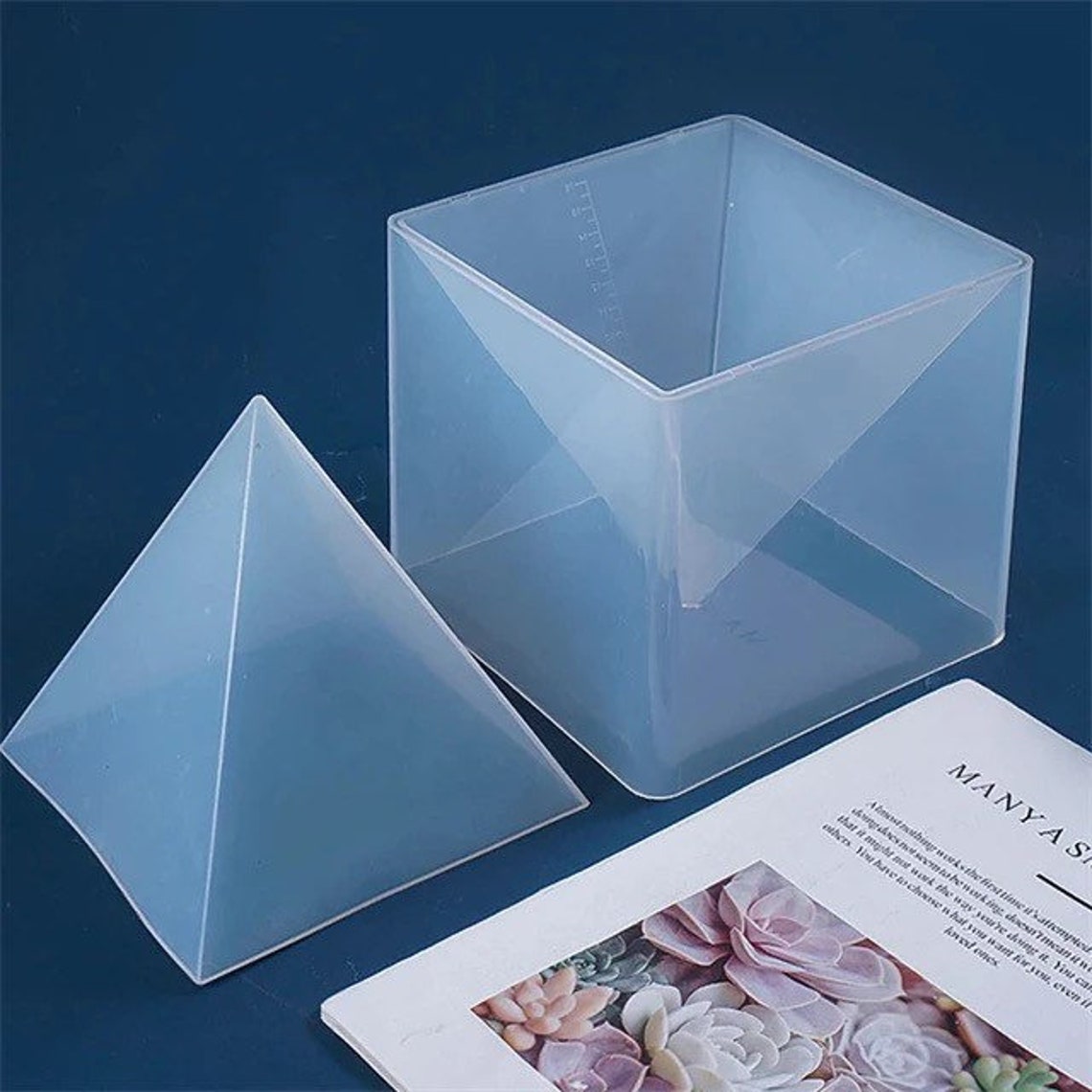 Large Pyramid Mold 15cm, Resin Soap Clay Candles Jewelry 2pcs Mold Set ...