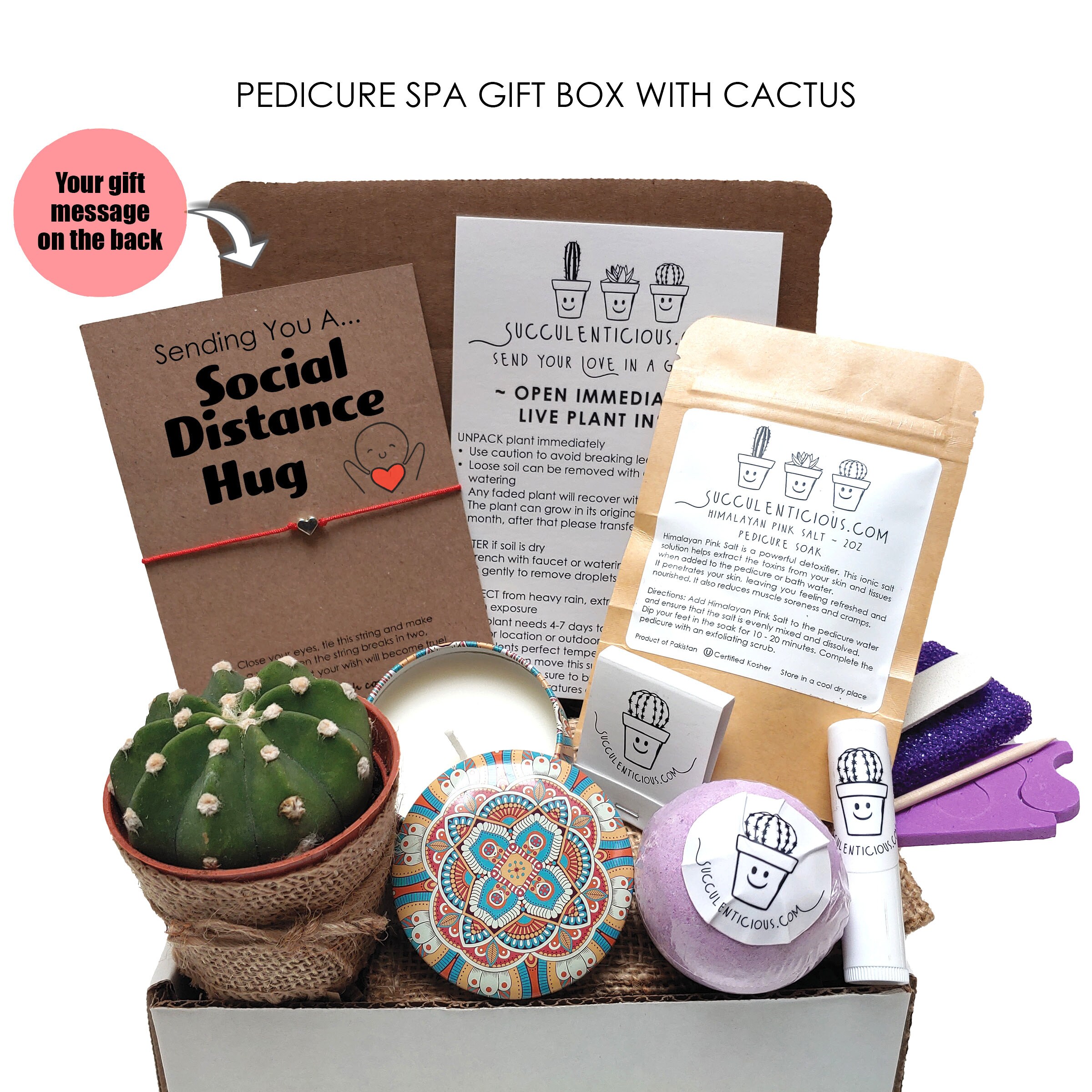 Care Package Friend Gift Box, Pedicure Kit, Succulent Gift Box or Seed ...