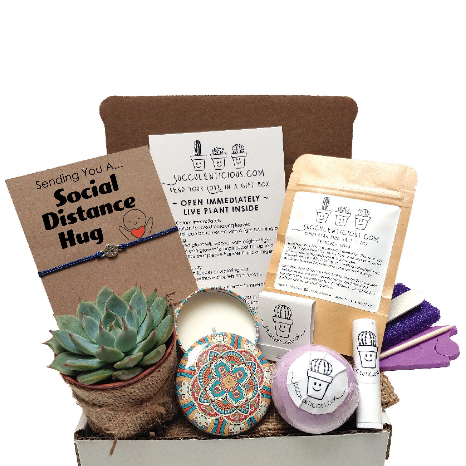 Care Package Friend Gift Box, Pedicure Kit, Succulent Gift Box or Seed ...