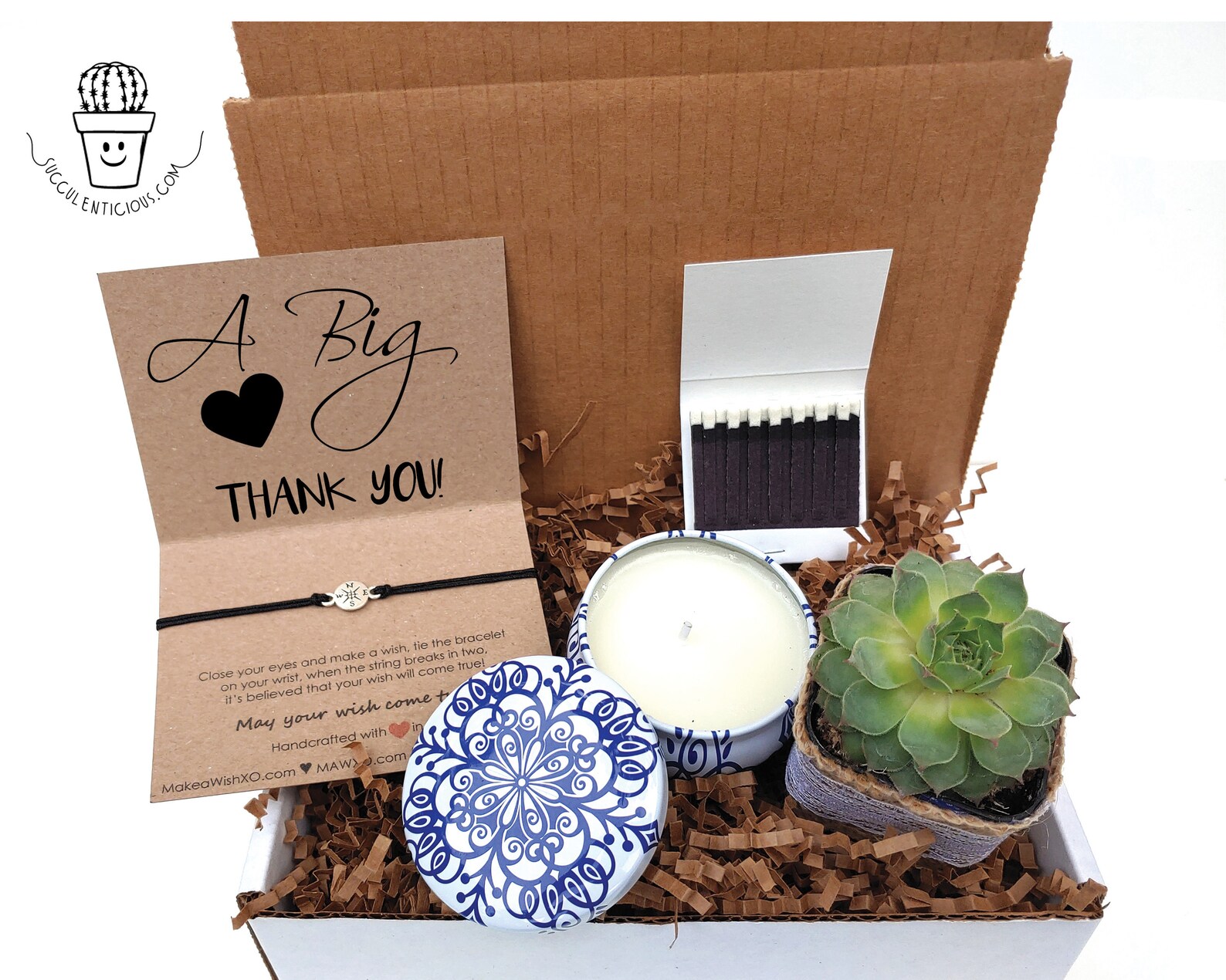 Thank You Gift Box Appreciation Gift Box for Her Succulent - Etsy