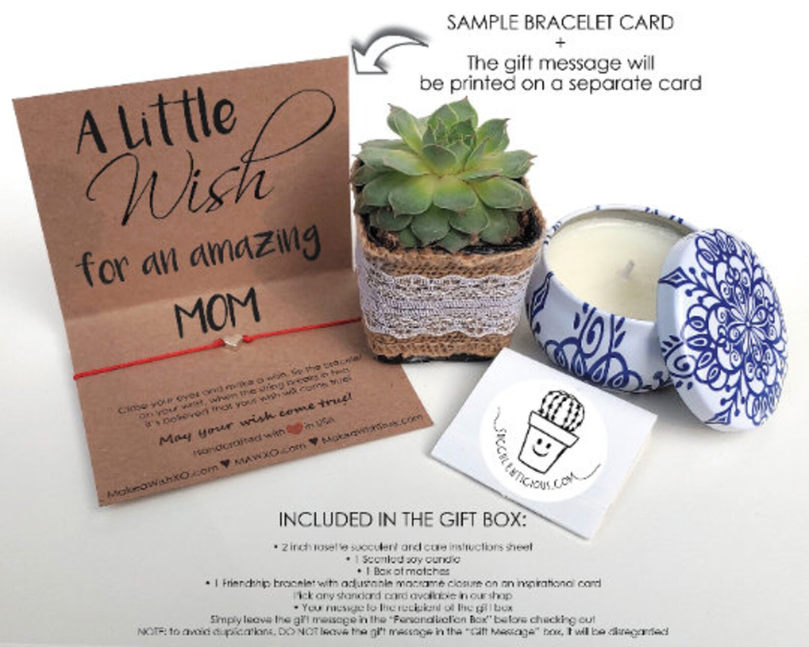 Pinky Promise Gift Box, Best Friend Gift for Friend, Natural Succulents ...