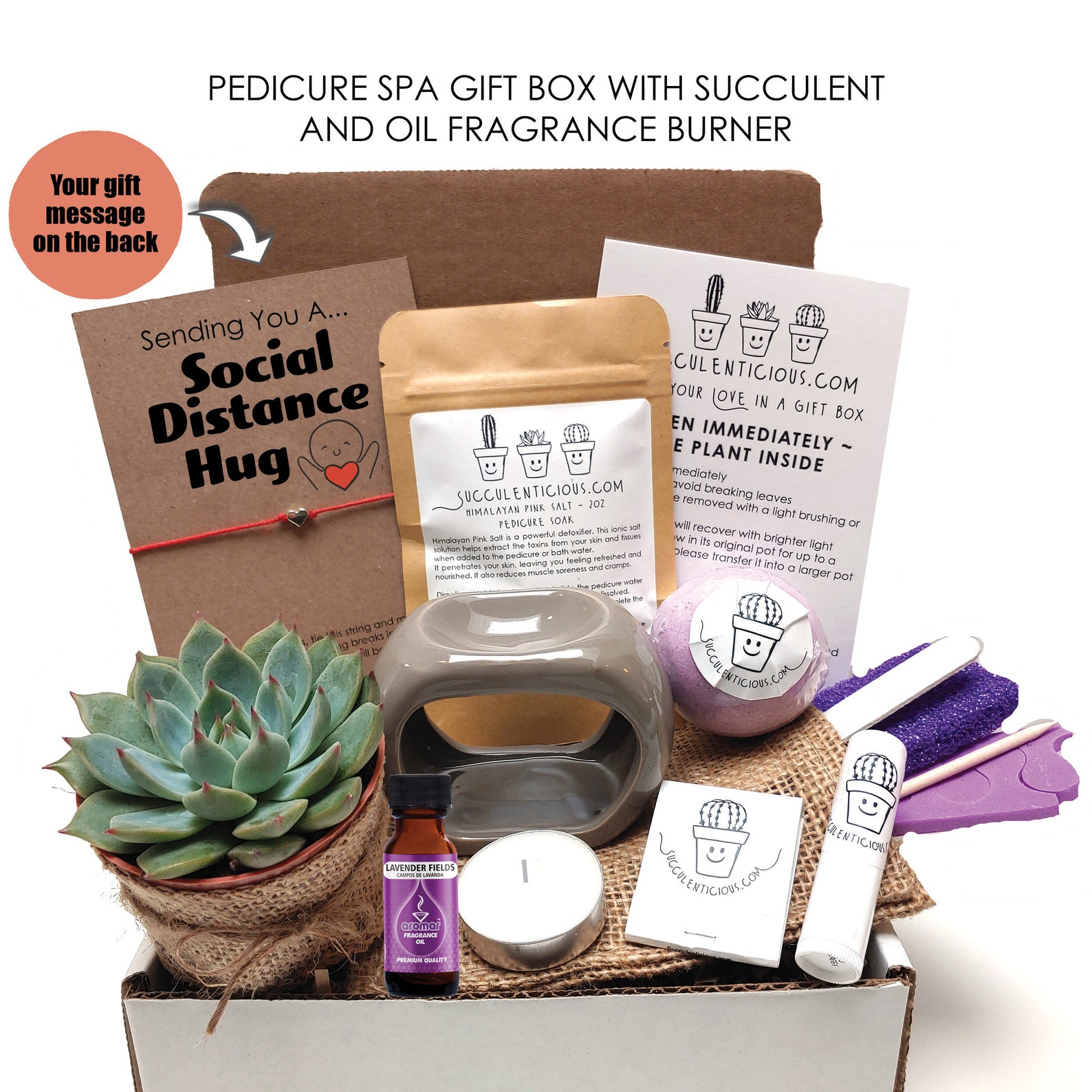Care Package Friend Gift Box, Pedicure Kit, Succulent Gift Box or Seed ...