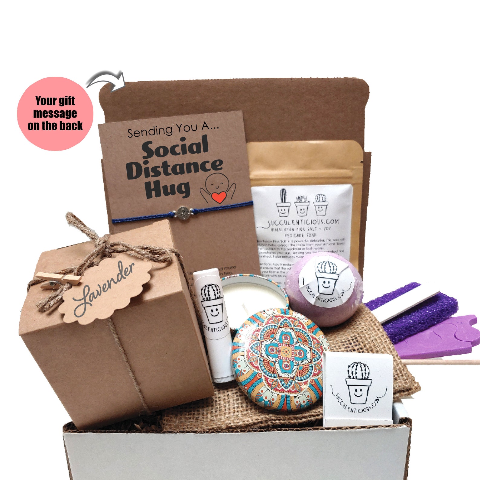 Care Package Friend Gift Box Pedicure Kit Succulent Gift Box - Etsy