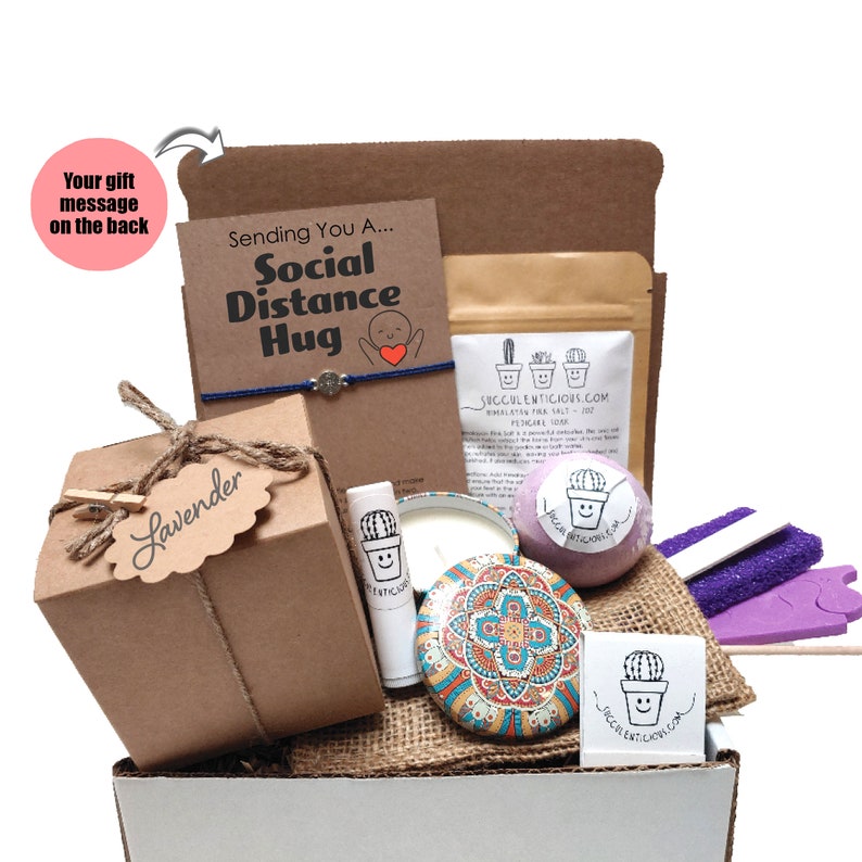 Social Distance Hug, Spa Gift Box, Pedicure Kit Gift, Succulent Gift ...