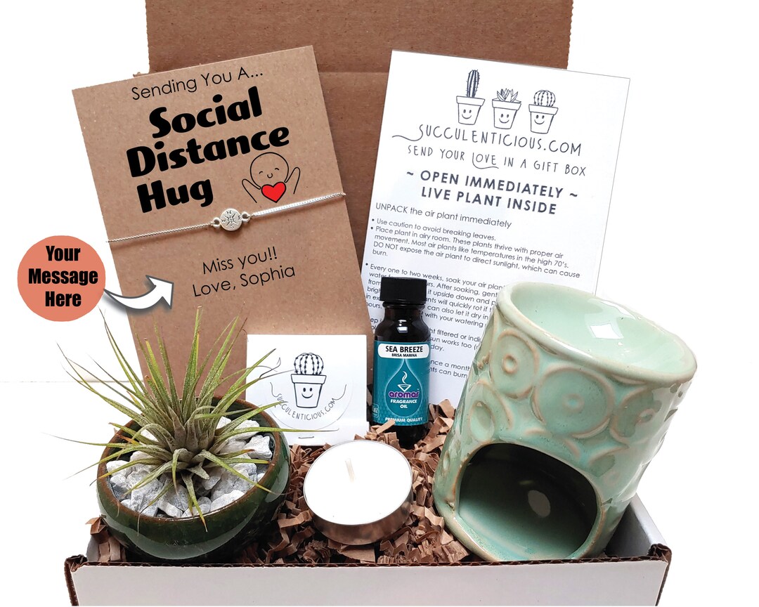 Long Distance Friend Gift Box, Thinking of You Succulent Gift Box ...