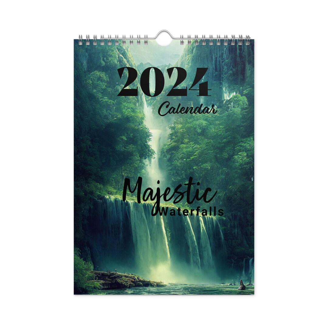 Majestic Waterfalls New Year 2024 Wall Calendar - Etsy