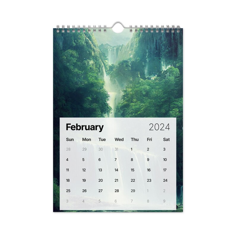 Majestic Waterfalls New Year 2024 Wall Calendar - Etsy