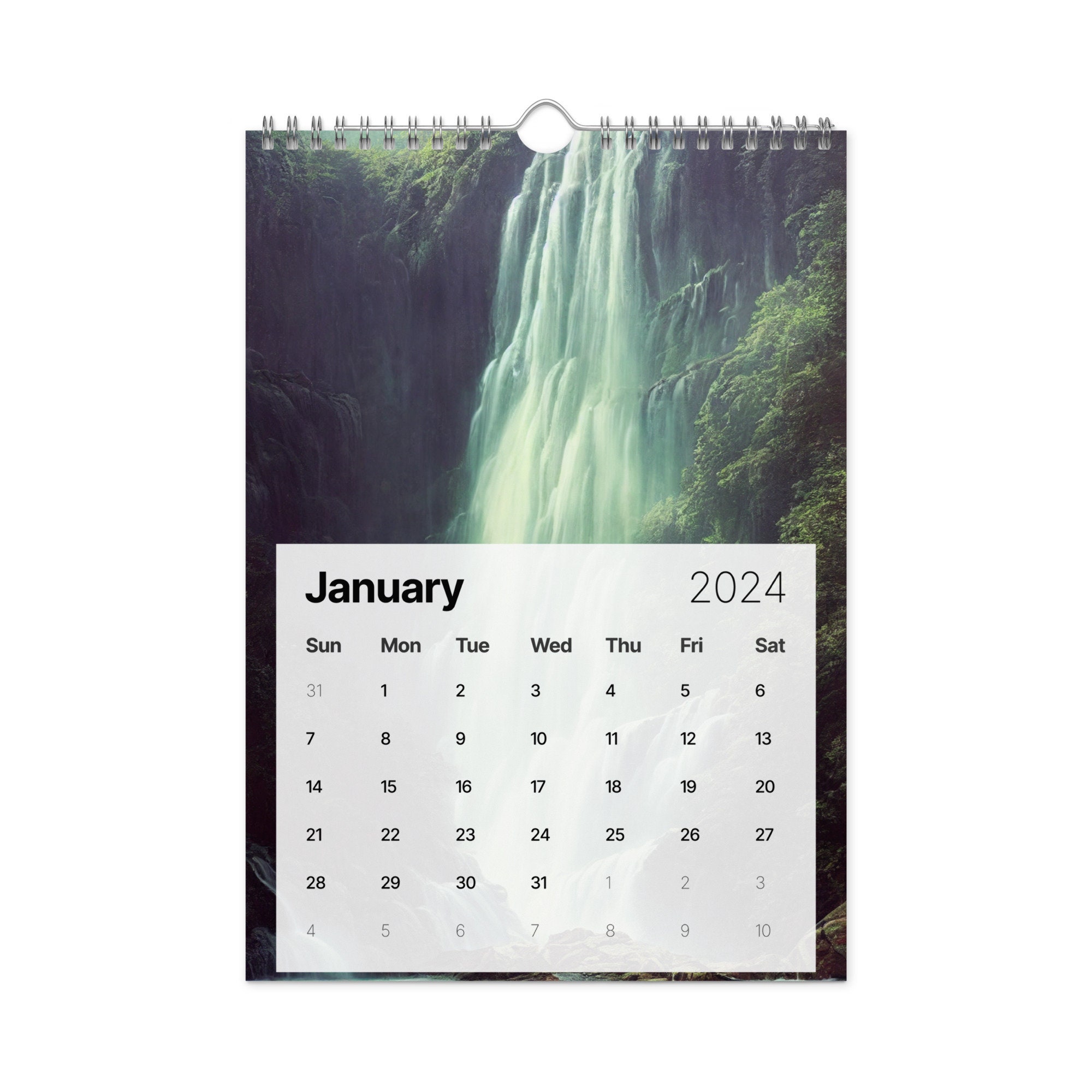 Majestic Waterfalls New Year 2024 Wall Calendar - Etsy