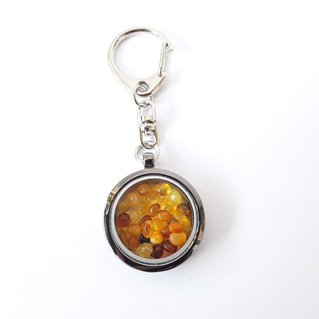 Keychain Decorated With Baltic Amber, Gemstone Amber Key Chain, Car ...