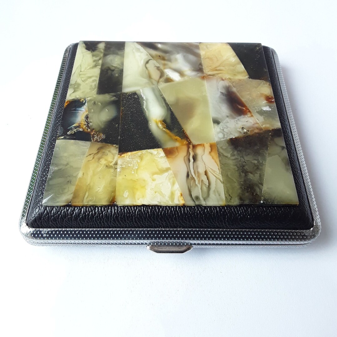 Cigarette Case Decorated With Baltic Amber, Cigarette Holder, Amber ...
