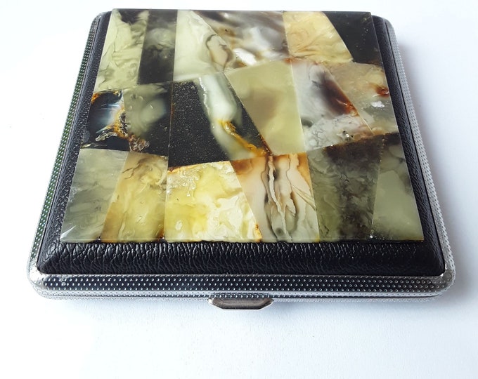 Cigarette Case Decorated With Baltic Amber, Cigarette Holder, Amber ...