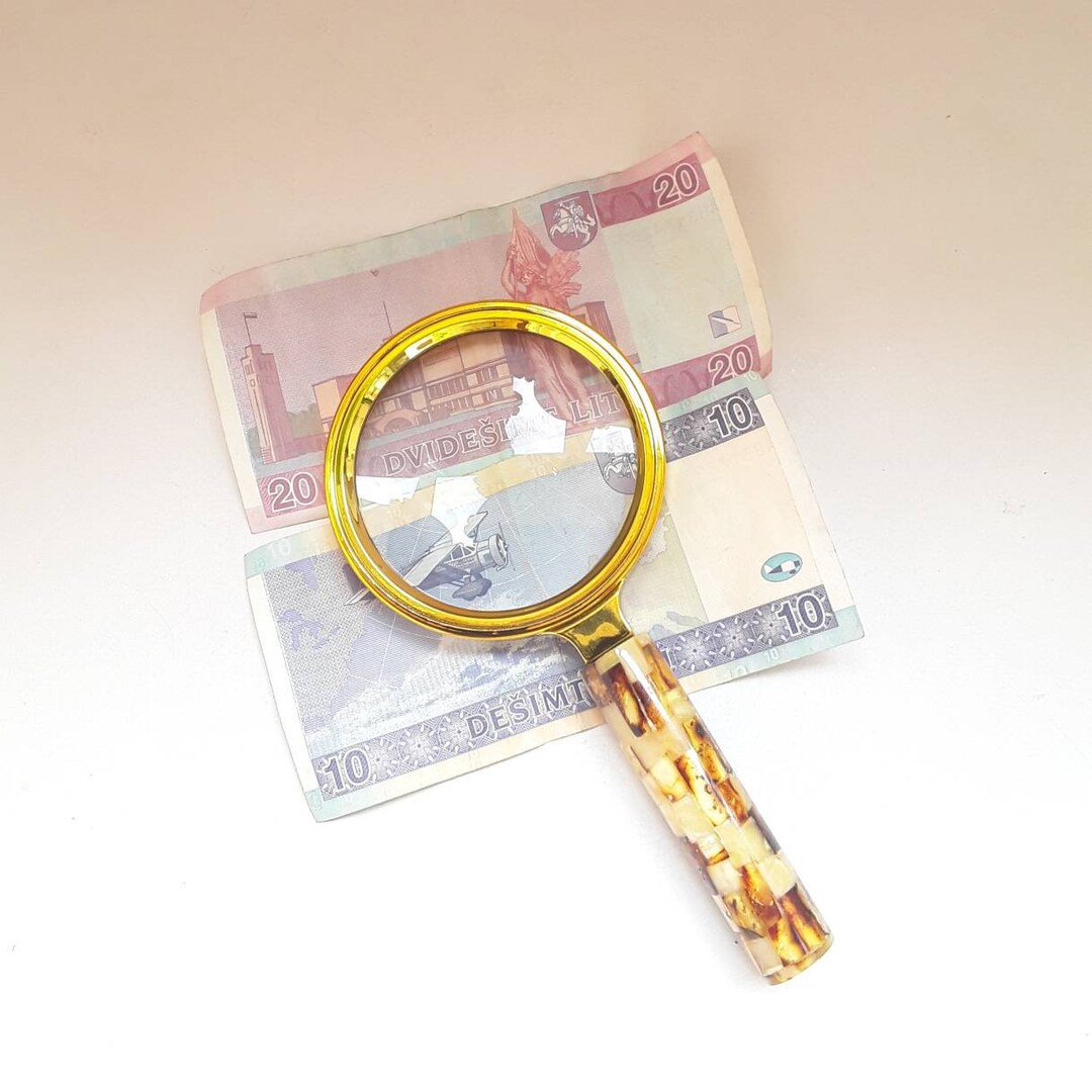 Amber Handle Magnifying Glass: Decorative Reading Loupe - Etsy