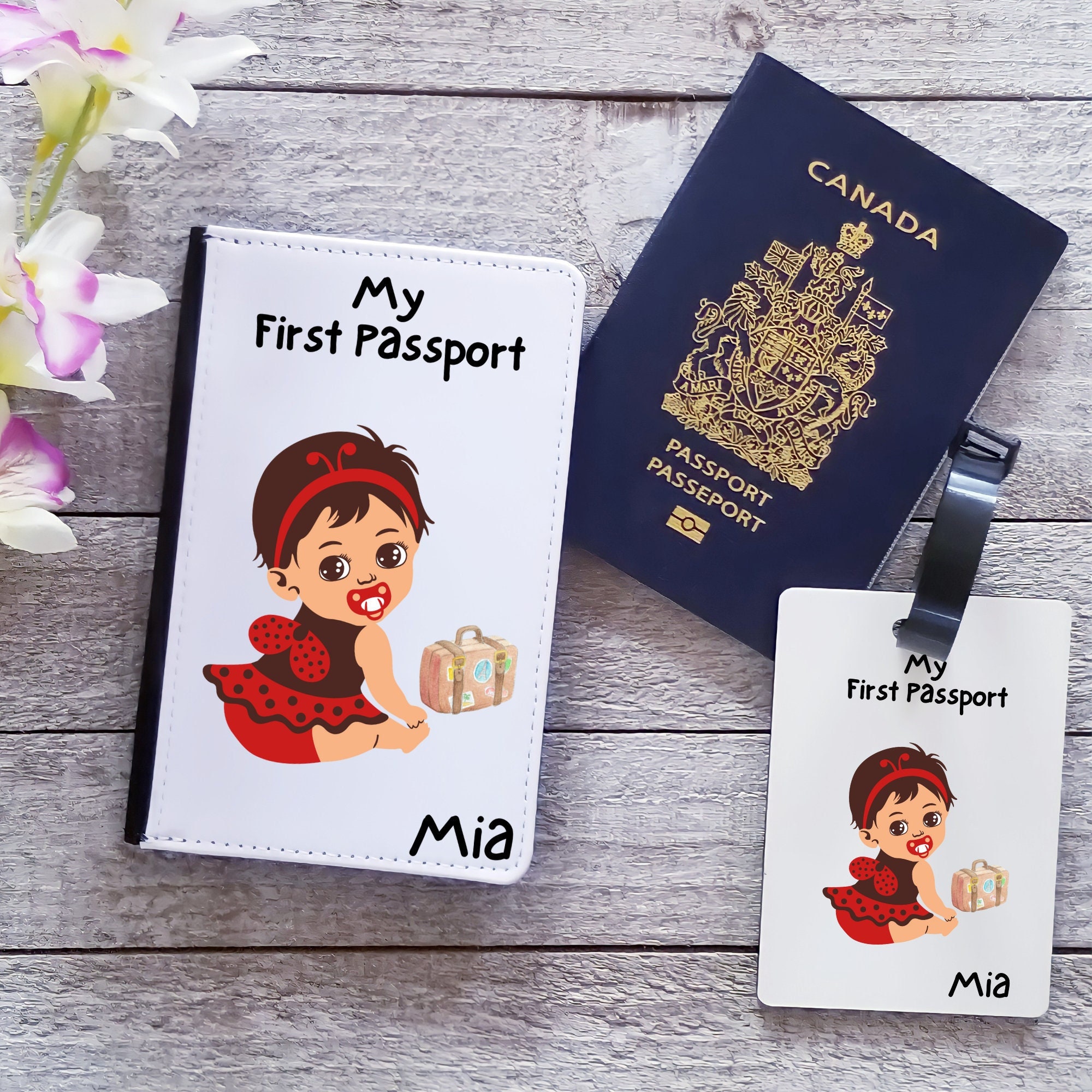 BABY Girl First Passport Passport Holder Passport Cover Personalized ...