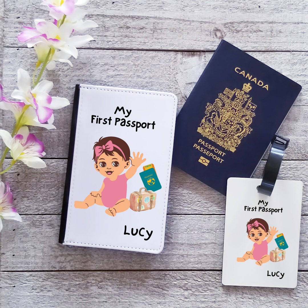 BABY Girl First Passport Passport Holder- Passport Cover Personalized ...