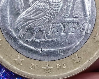 Greek Coin,owl,,1 Euro Coin 2002,,, With the S,,, - Etsy