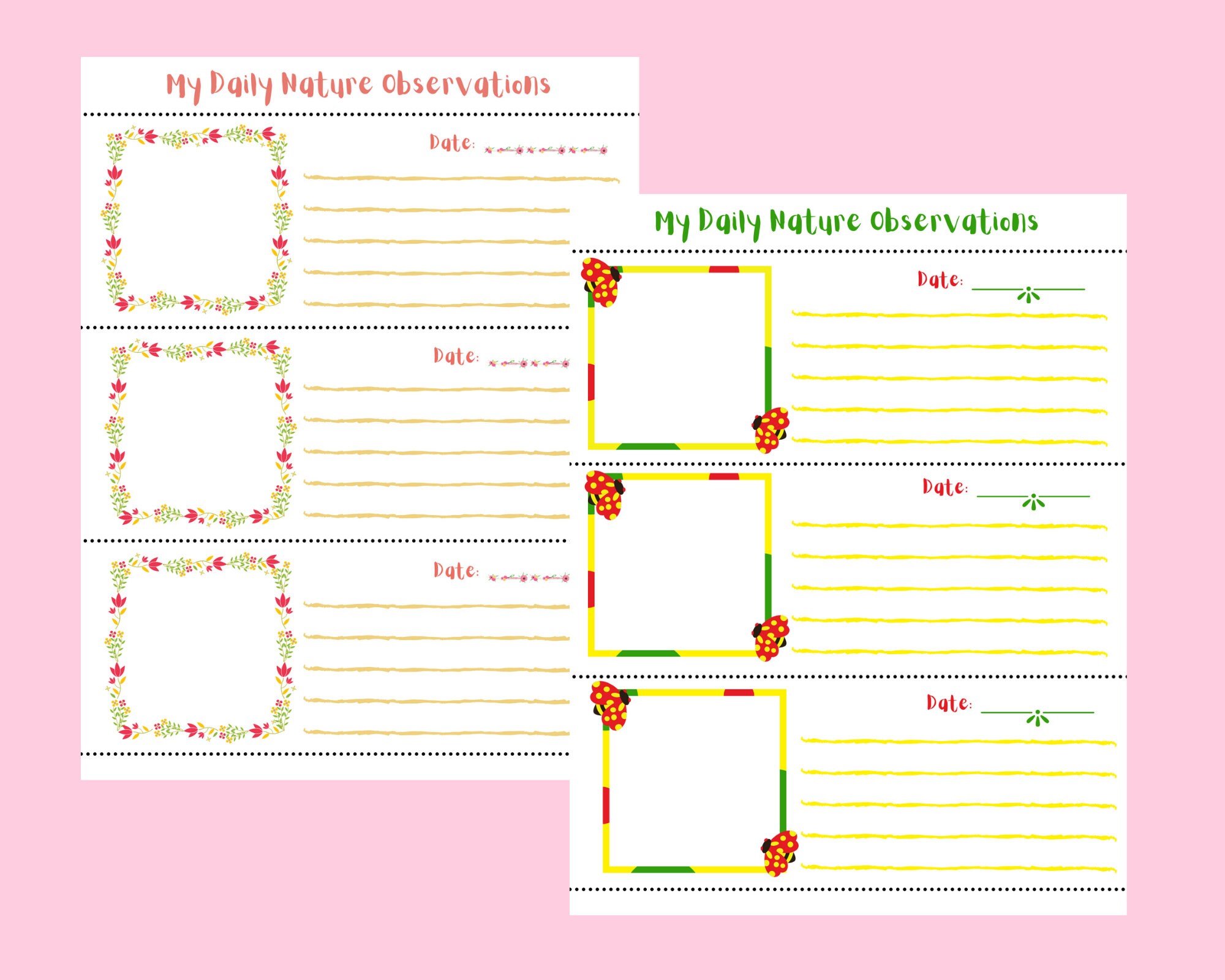 Printable Summer Activity for Kids: My Daily Nature Observations - Etsy