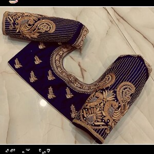 Gold Color Thread Work Maggam Work All Over Sleeves and Neck - Etsy