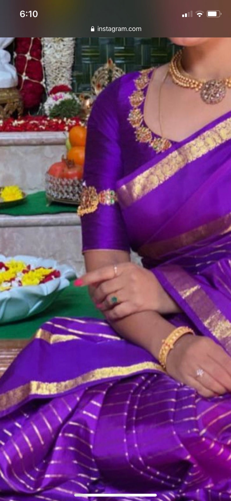 Simple Vanki Style Maggam Blouse With Kundanstones and Beads - Etsy